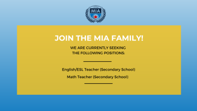 JOIN THE MIA FAMILY! - Mc Donald International Academy